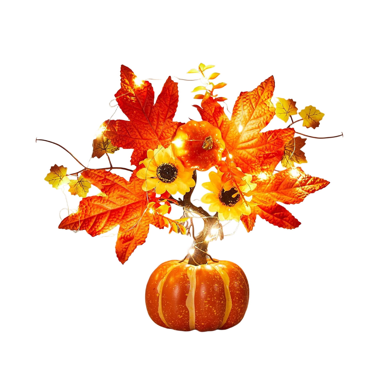 JOGZMZ Glowing Halloween Pumpkin Tree Decor - Light Up Thanksgiving ...