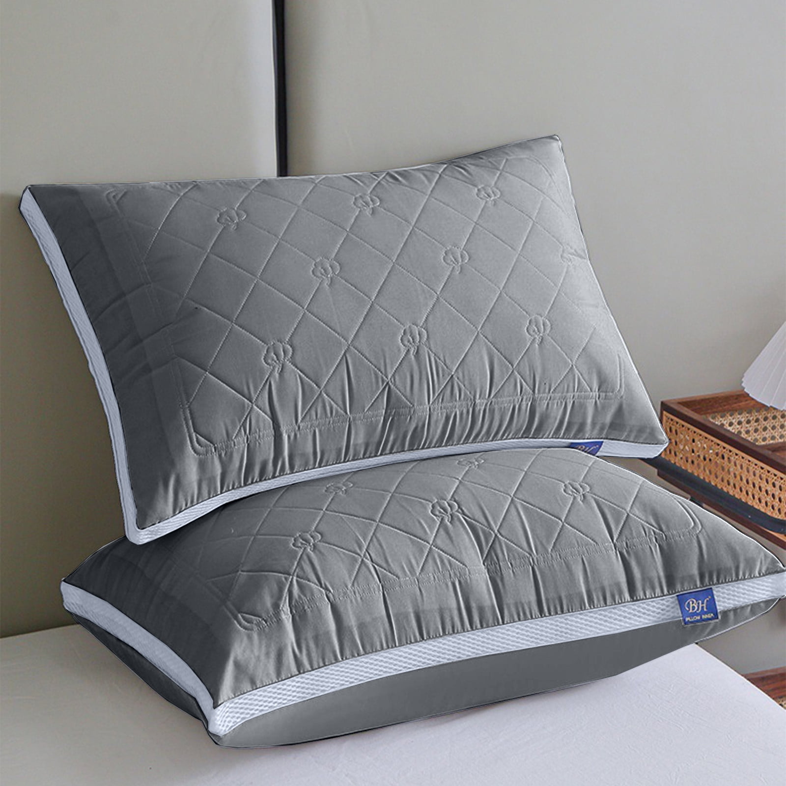 JOGZMZ Hotel Grade Extra Soft Pillows, 2 Pcs Queen Size Supportive Bed ...