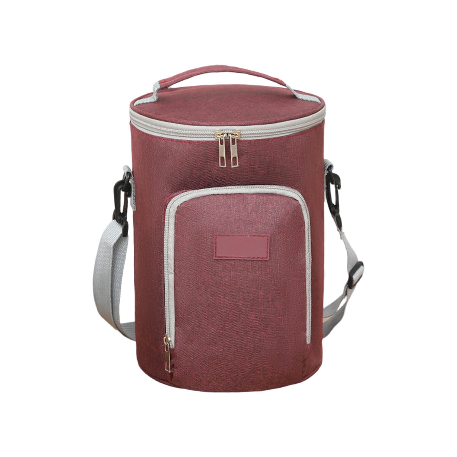 JOGZMZ Medium Round Insulated Lunch Bag, Thermal Food Carrier with Foam ...