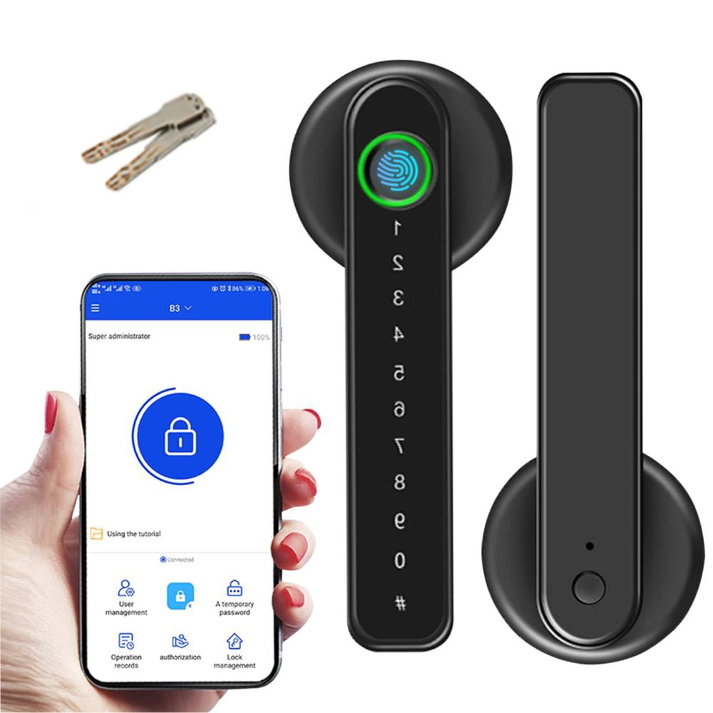 JOGZMZ Smart Door Lock, Keyless Fingerprint and Touchscreen ,Secure ...
