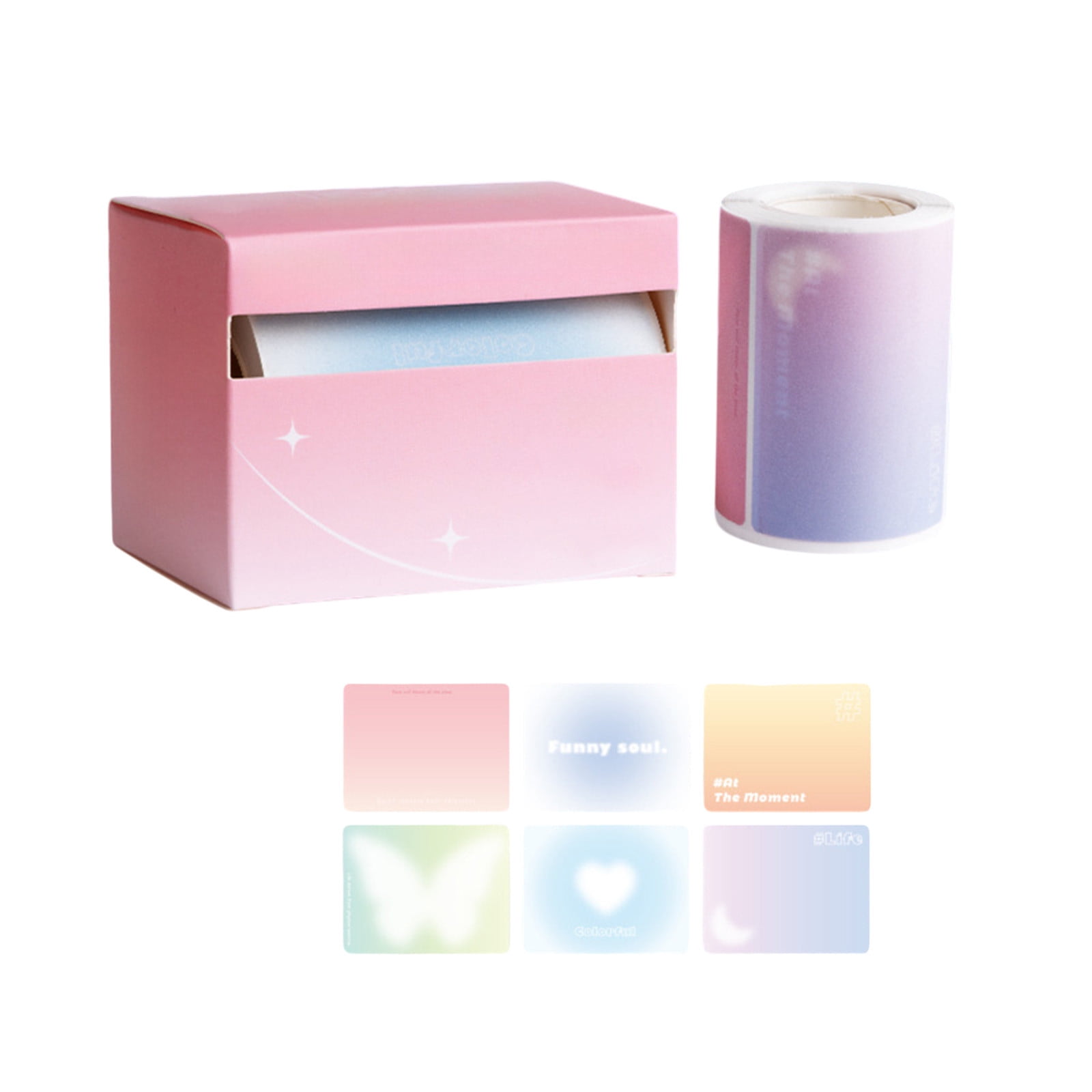 JOGZMZ Transparent Adhesive Notes with Pull-Out Dispenser, 150-Pack ...