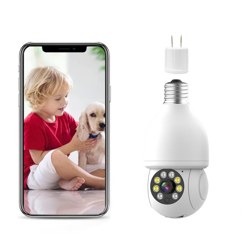 JOGZMZ Wireless E27 Camera 360°Panoramic Surveillance Cam 2.4GHz WiFi ...