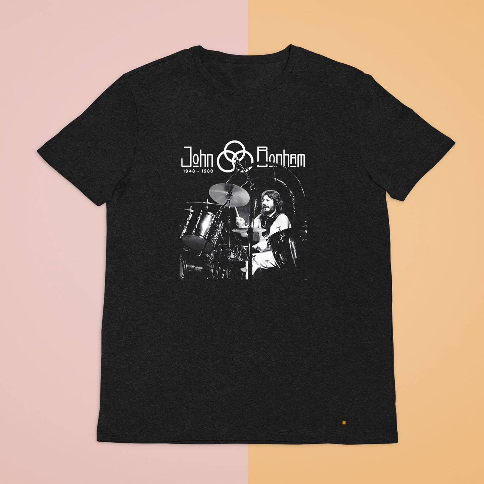 JOHN BONHAM Legend Drummer Black Tee Shirt Clothing Size - Walmart.com