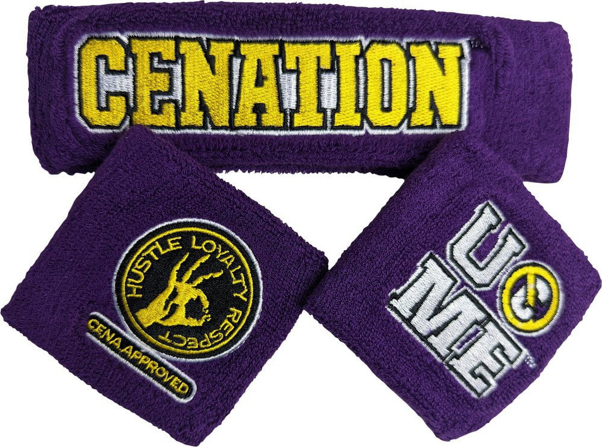 WWE John Cena Sweatband Set-1 Headband and 2 Wristbands, Purple 'U Can ...