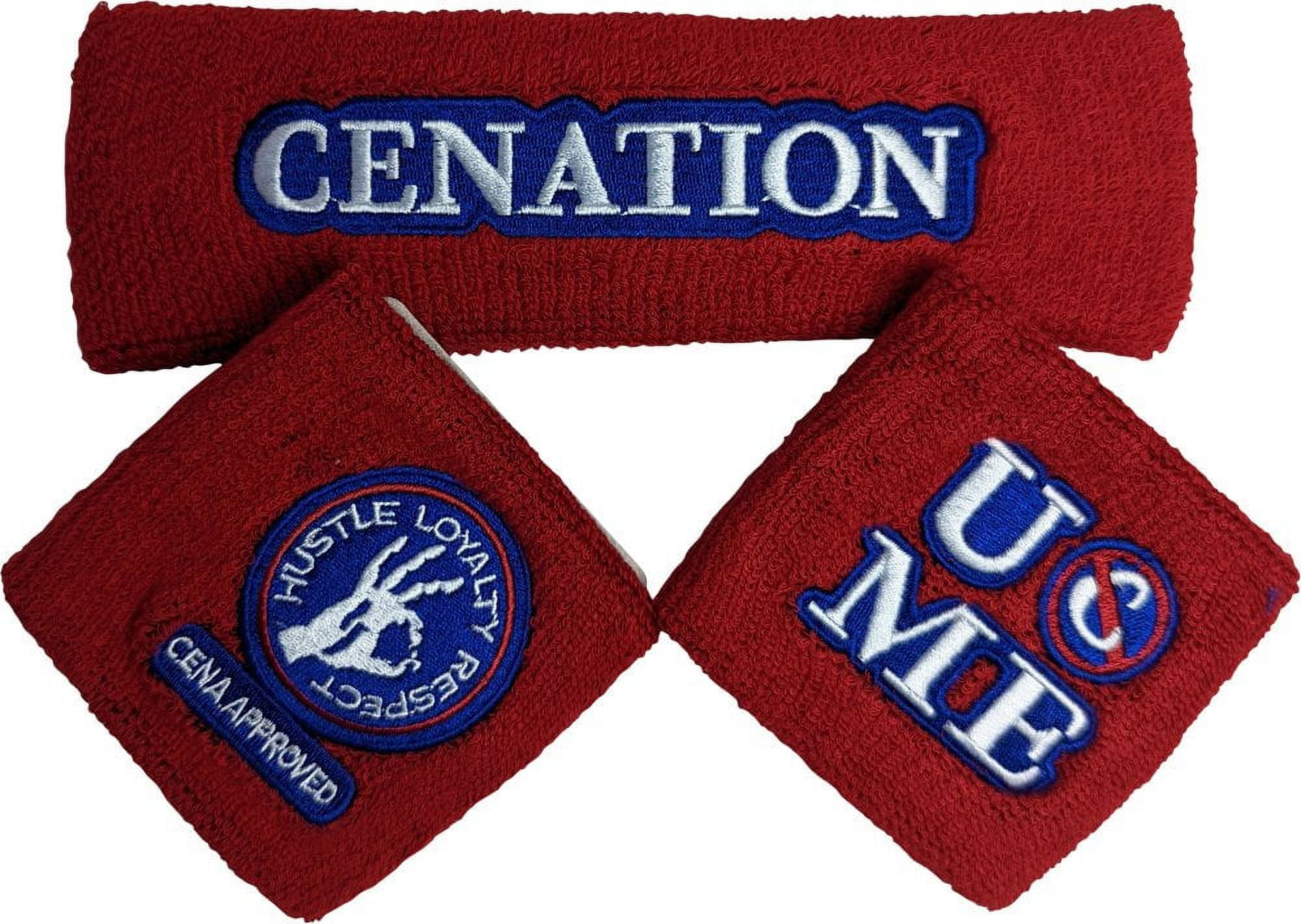 WWE JOHN CENA Red Headband and Wristbands Set, 3 pc Terry Cotton ...