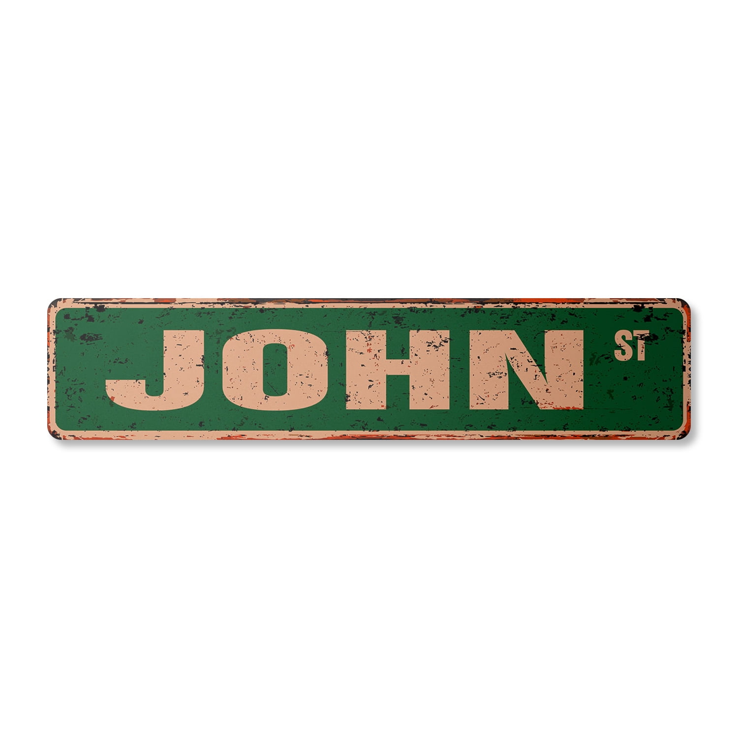 JOHN Vintage Aluminum Street Sign Childrens Name Room Metal Sign rustic ...