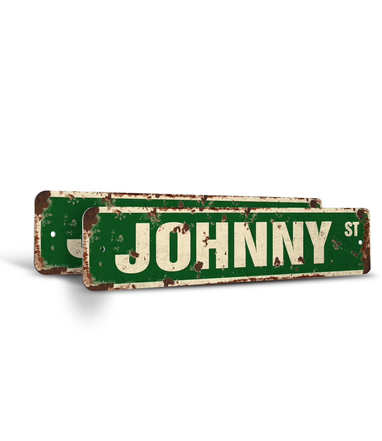 JOHNNY Vintage Style Rustic Street Sign – (2 Pack) Childrens Name Room ...