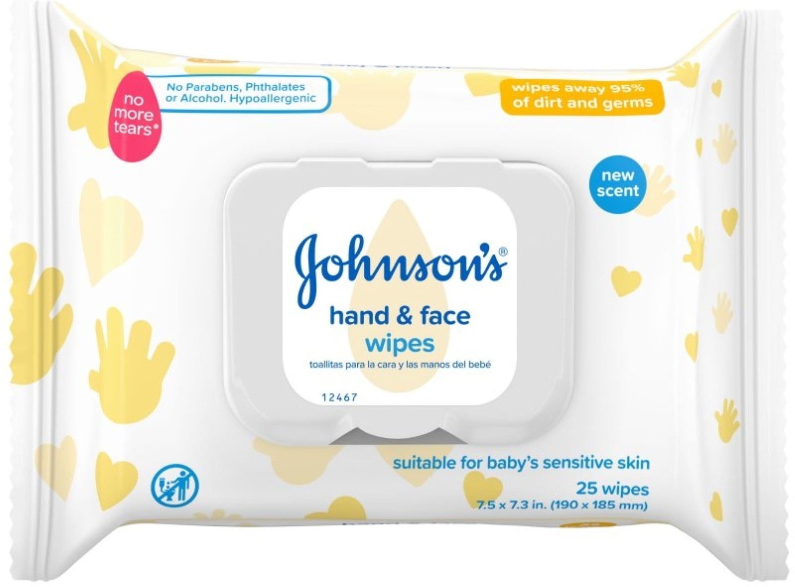 JOHNSON'S Hand & Face Wipes 25 Each - Walmart.com