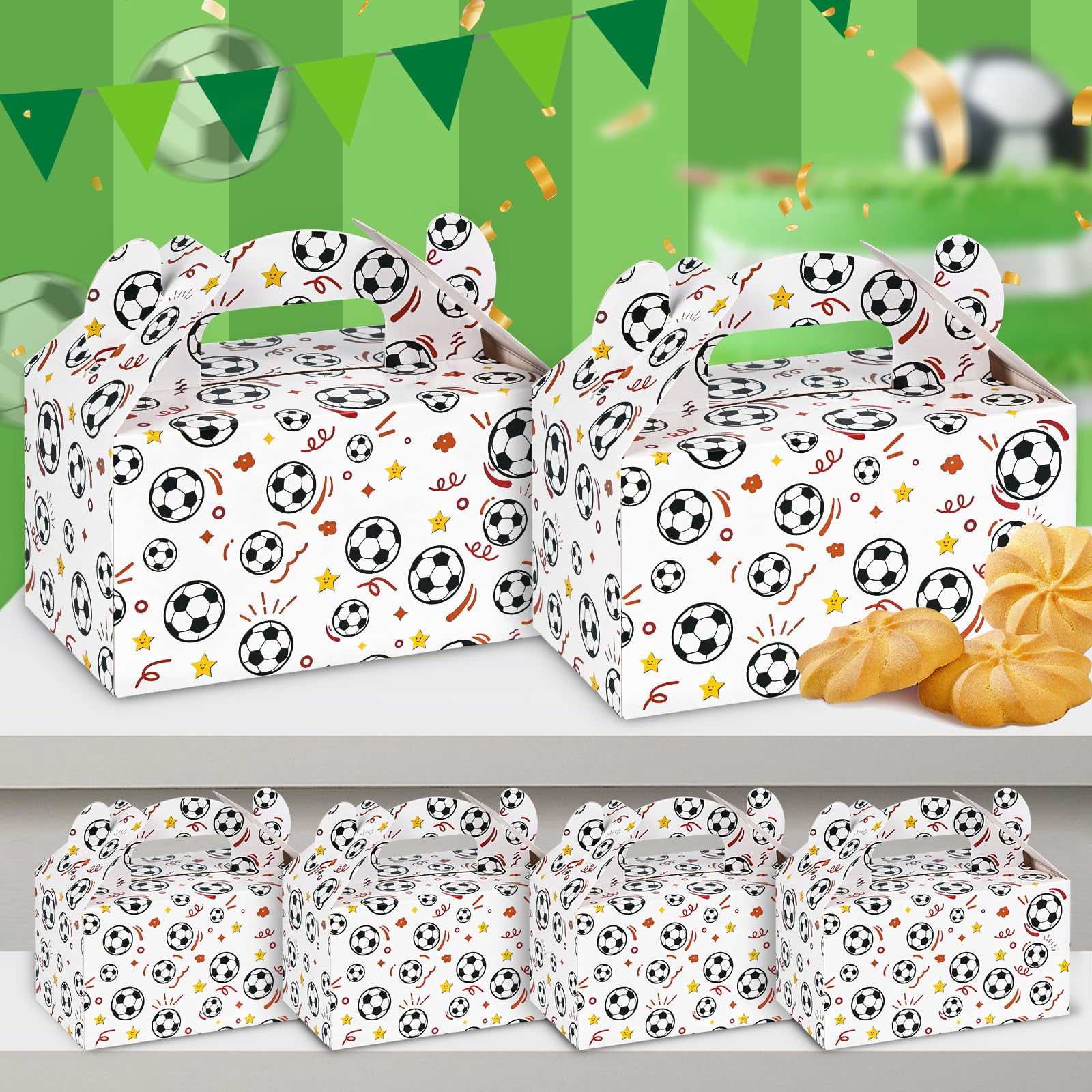 JOHOUSE 16PCS Party Favor DEF29 Boxes,6.1×3.5×3.3 inch Soccer Goodie ...