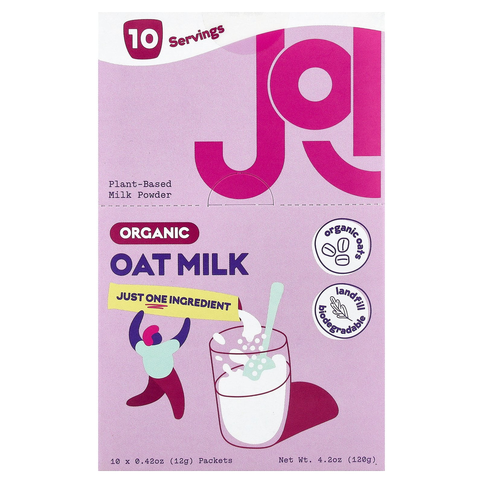 JOI Organic Oat Milk Powder, 10 Packets, 0.42 oz (12 g) Each - Walmart.com