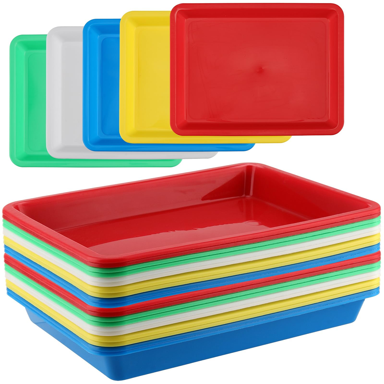 JOIKIT 30 Pack 10.8 x 8.3 AIS1 Inch Multicolor Plastic Art Trays ...