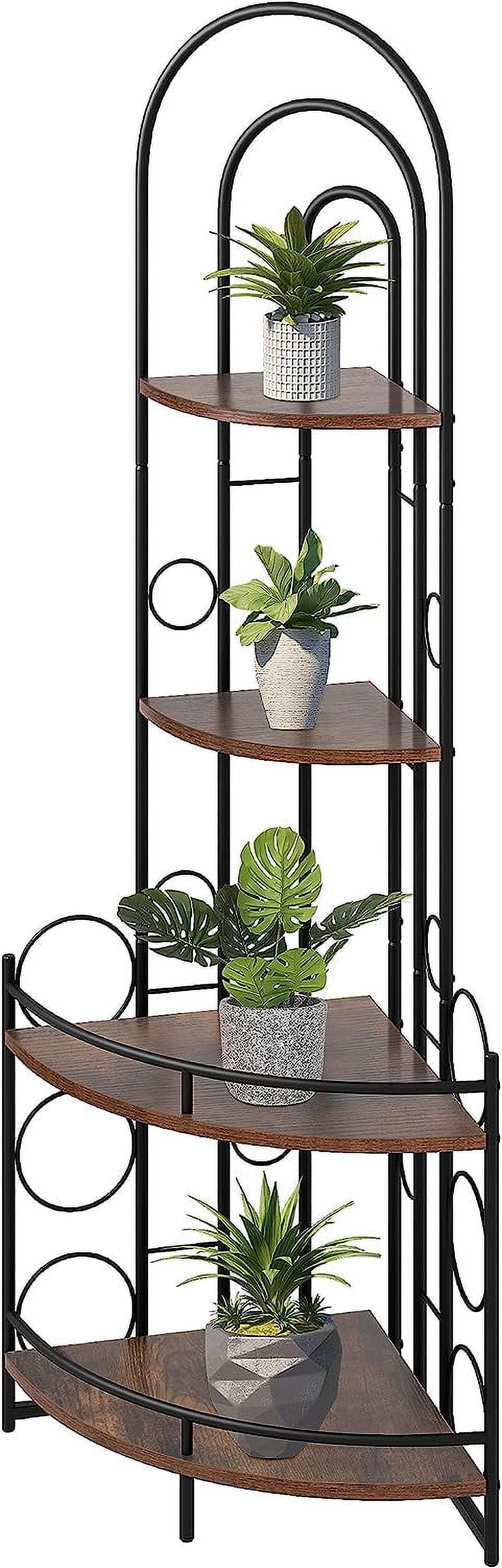 JOIN IRON Fan-Shaped Corner Storage Shelves,4-Tier Corner Shelf,Corner ...