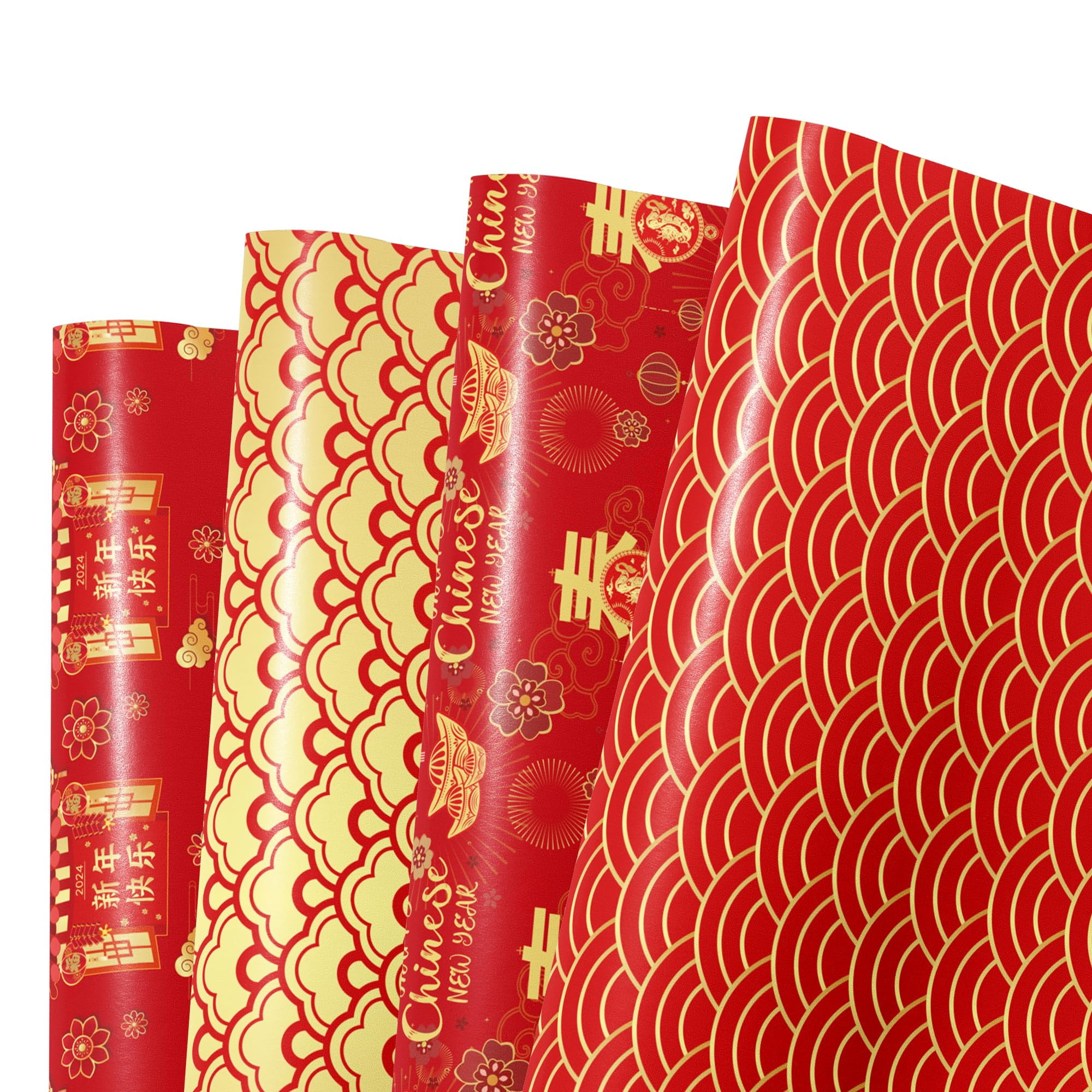 JOINFANXIN 12 PCS Chinese New Year Wrapping Paper Packing Paper for ...