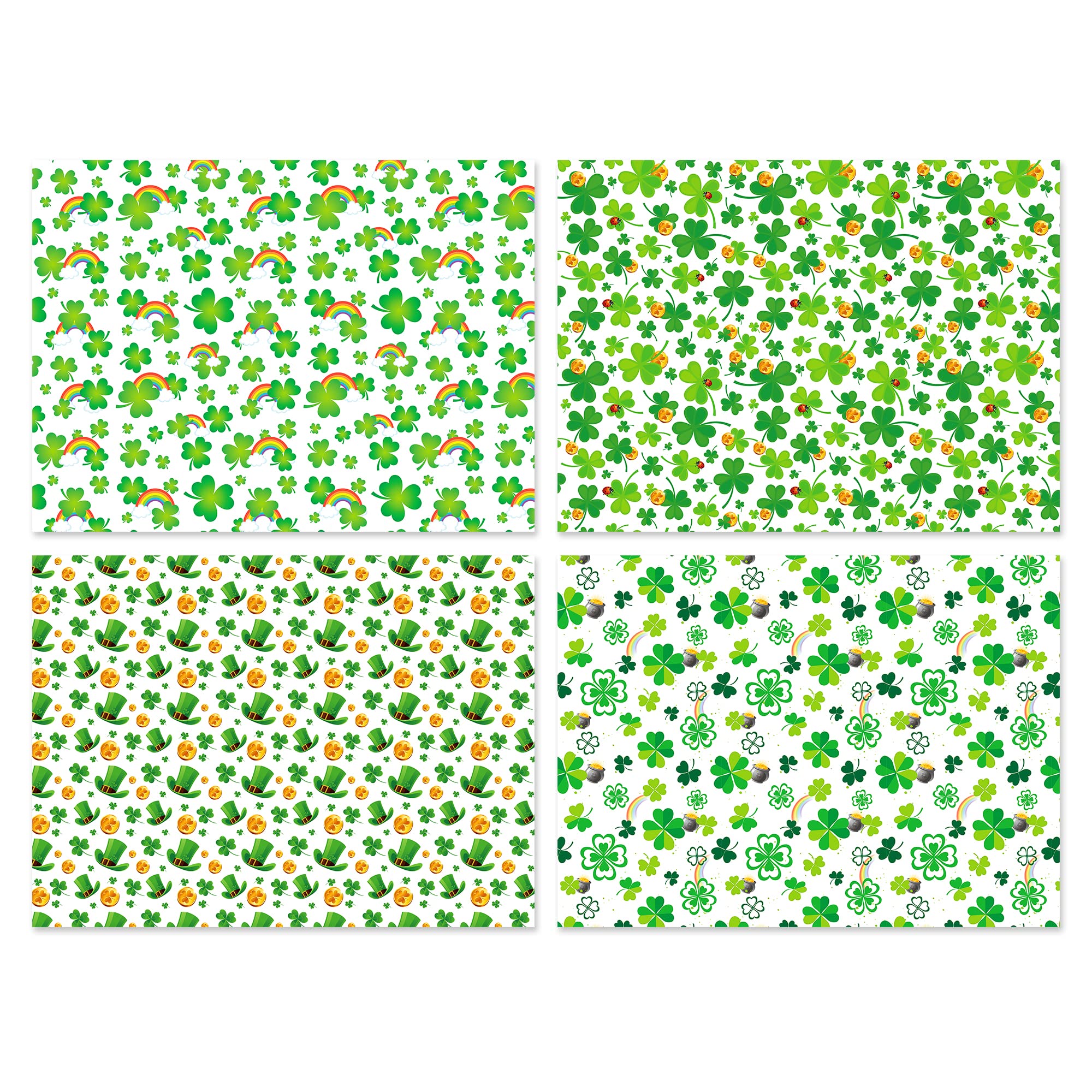 JOINFANXIN Four-leaf Clover Wrapping Paper Roll 4 Rolls，One roll ...