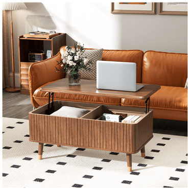 Mopio Brooklyn Mid-Century Modern Lift Top Coffee Table, Storage ...