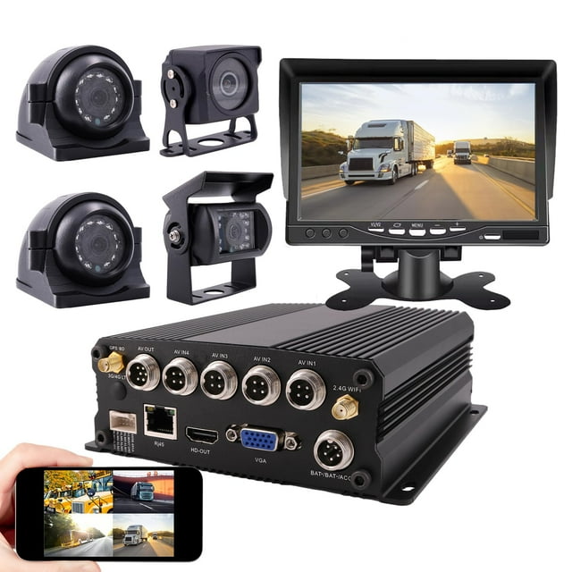 JOINLGO 4-CH WiFi GPS 1080P Camara Technology, Truck Camera System with ...