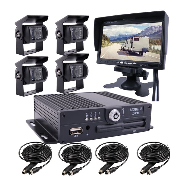 JOINLGO 4 Channel 256GB 1080P AHD HD Mobile Vehicle Car DVR MDVR Video ...