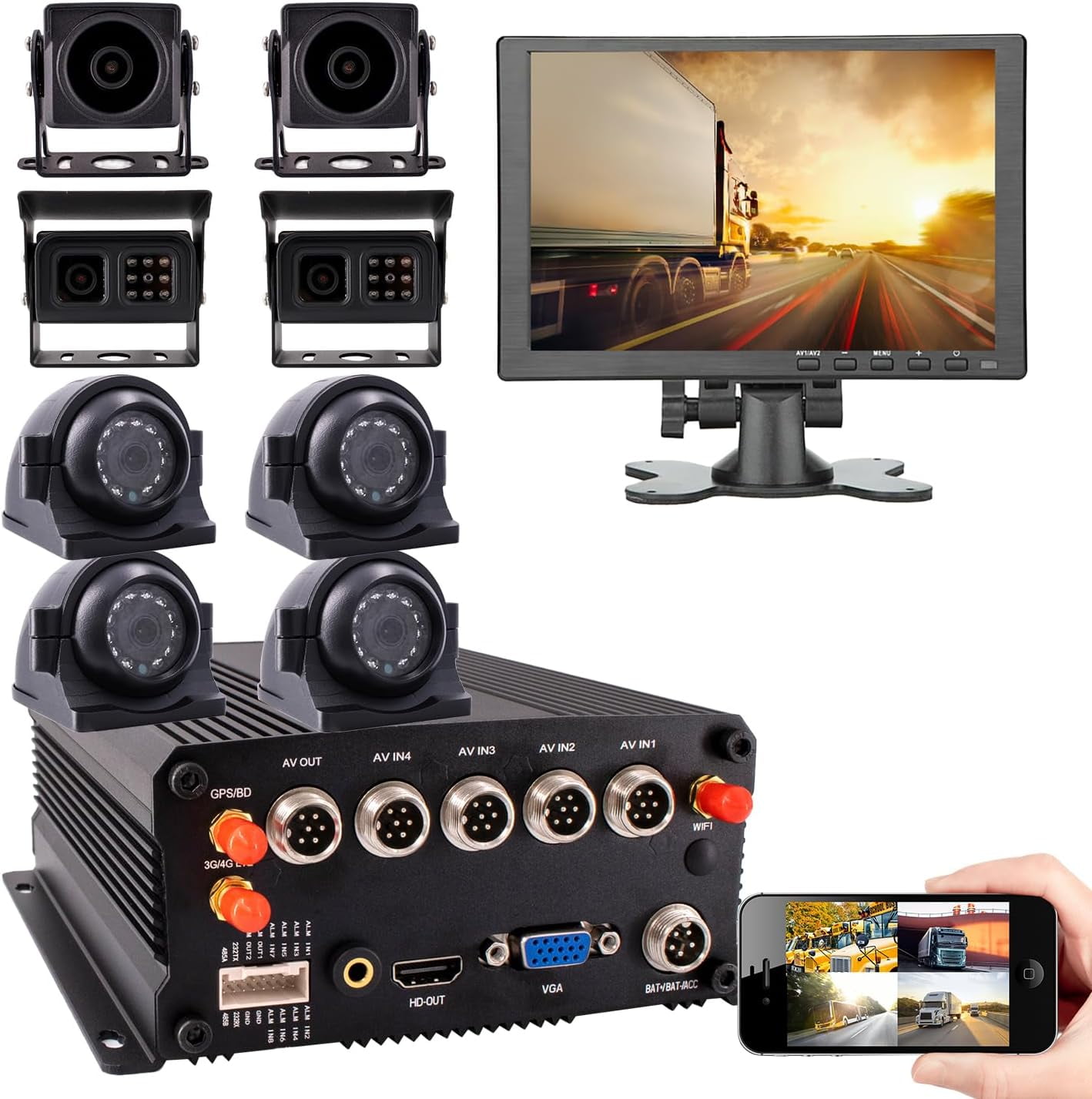 JOINLGO 8-CH GPS WiFi 4G 1080N Mobile Vehicle Car DVR Video Recorder ...