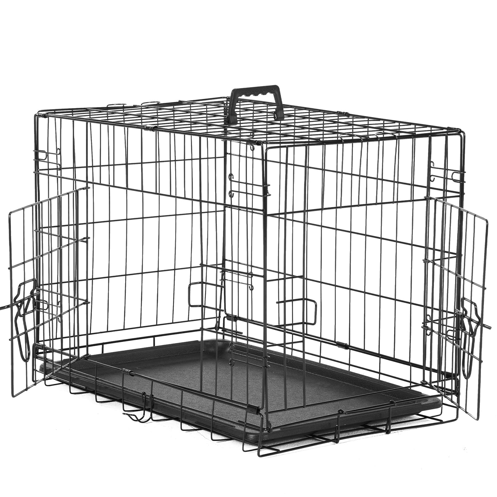 JOINSUN 24" Dog Crate, Portable Double-Door Small Dog Cage with Divider ...
