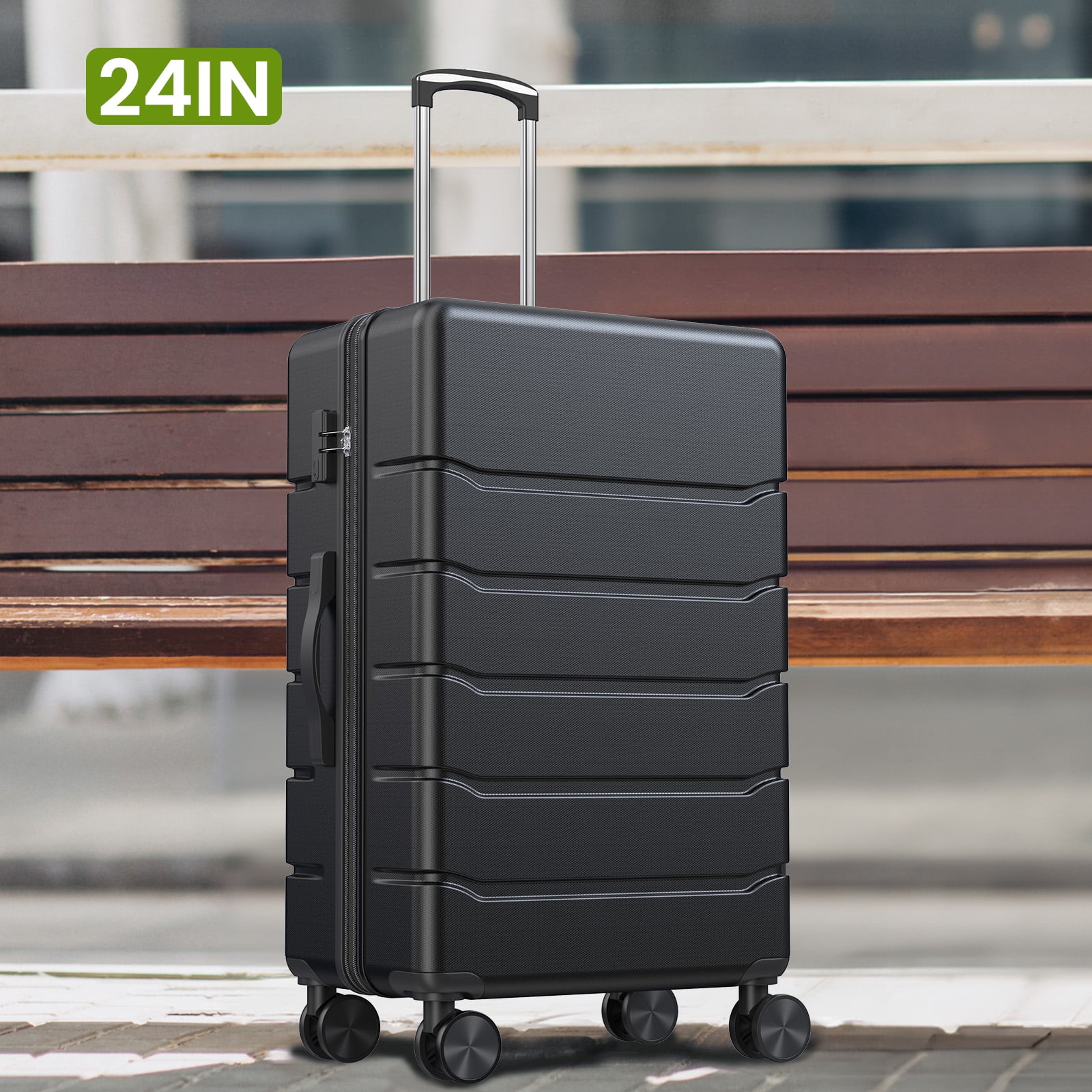 JIOABL 24 Inch Carry On Luggage Expandable Hardside Suitcases with ...
