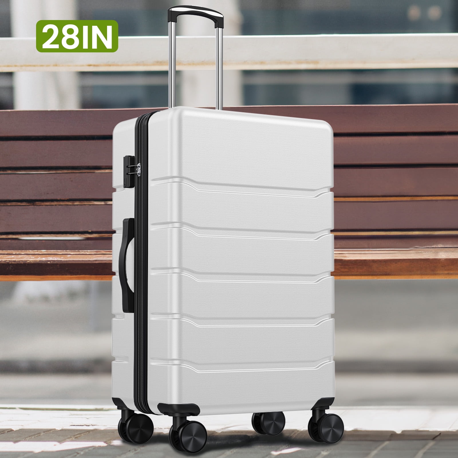 JIOABL 28 Inch Checked Luggage Expandable Hardside Suitcases with ...