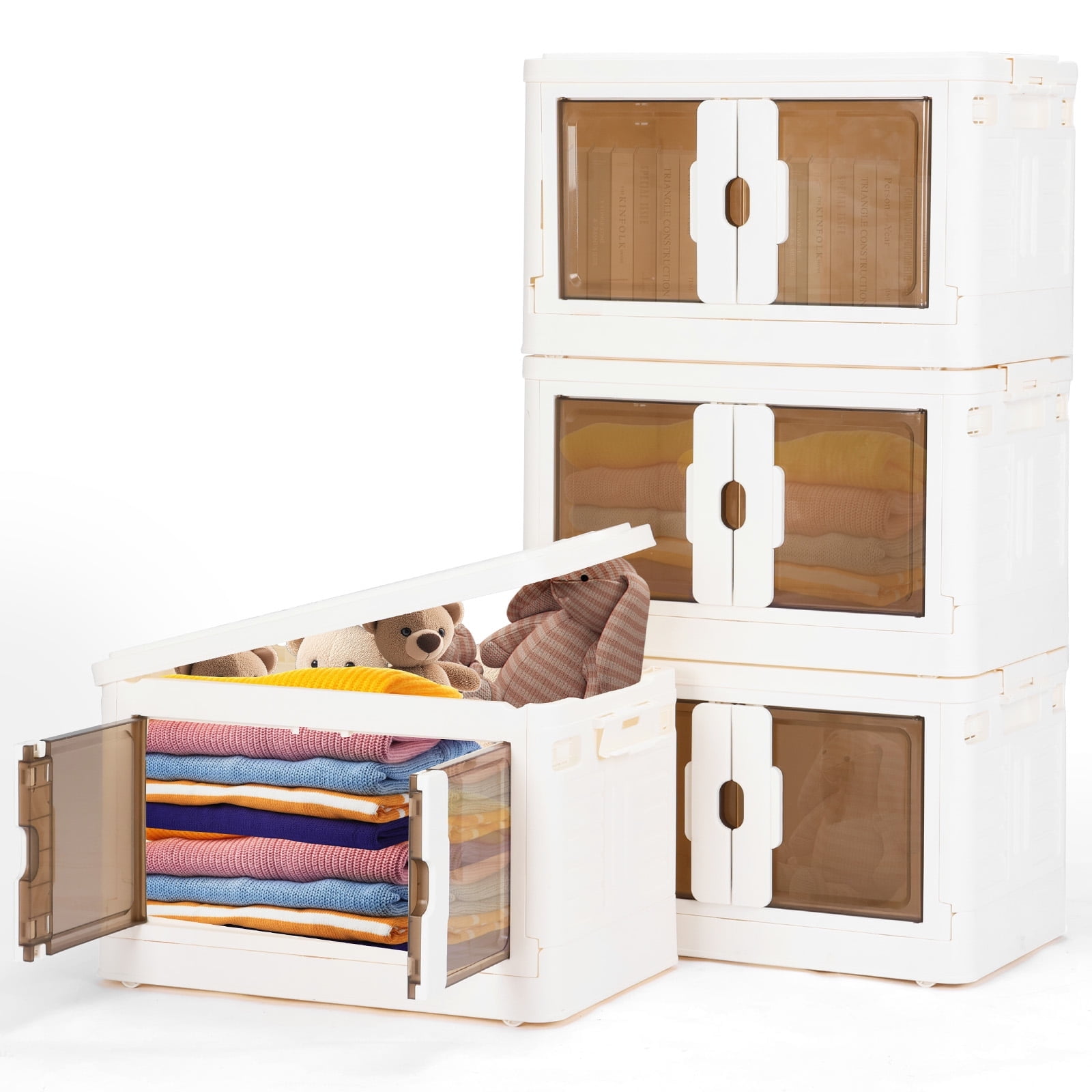 JOINSUN 33.6QT/8.4Gal Collapsible Storage Containers with Locking Lids ...