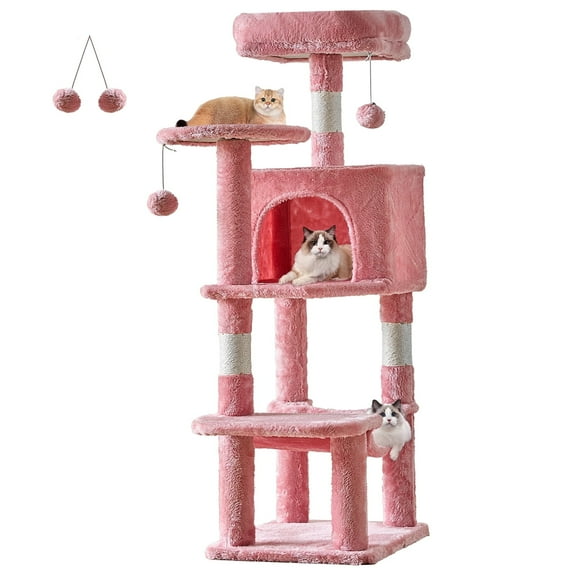 59" Flower , Tall for Large Cat, Multi-Level Cat Tower, Cute for Indoor ...