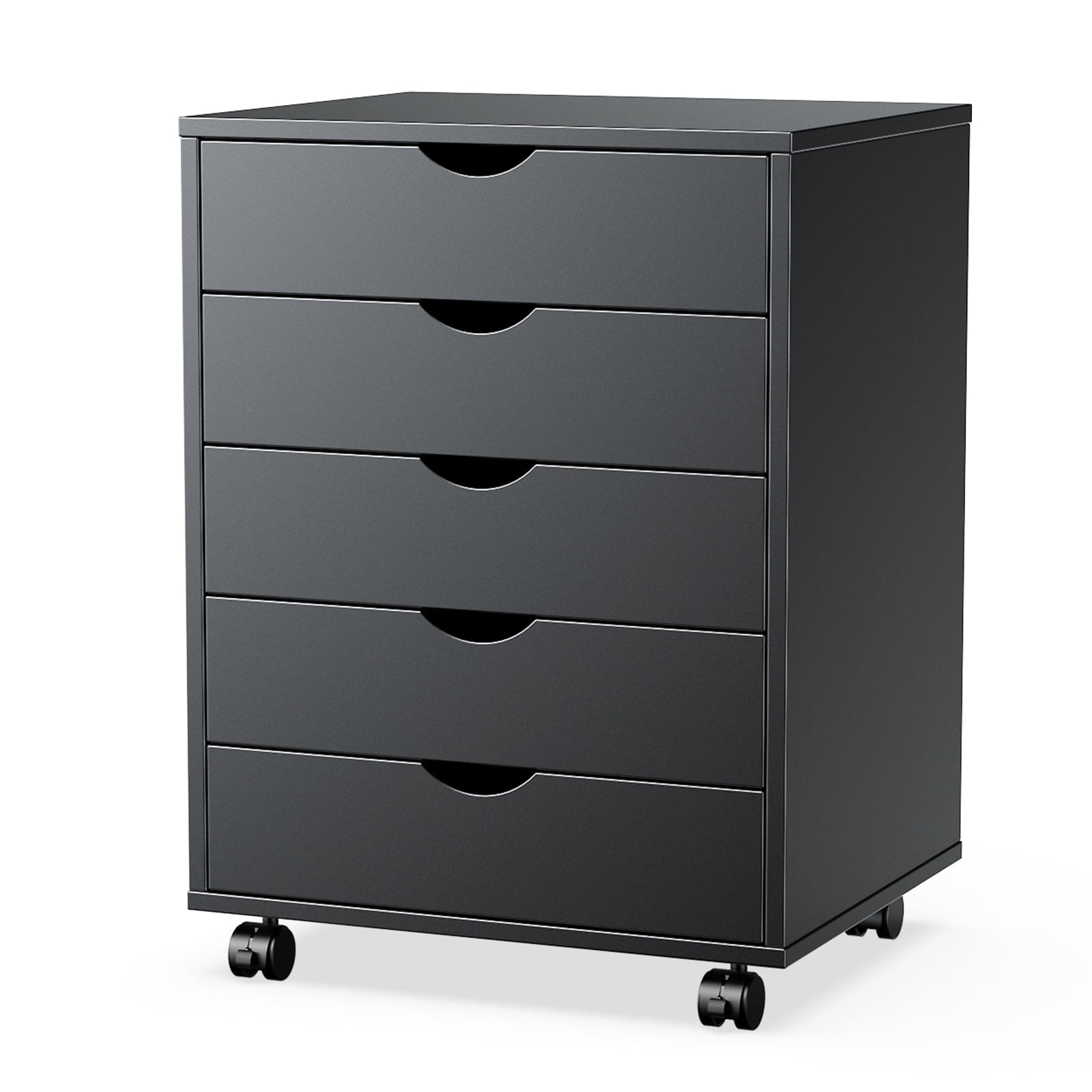 Joinsun 5 Drawer Wooden Storage Cabinet, Small Office Organizer, Mobile ...