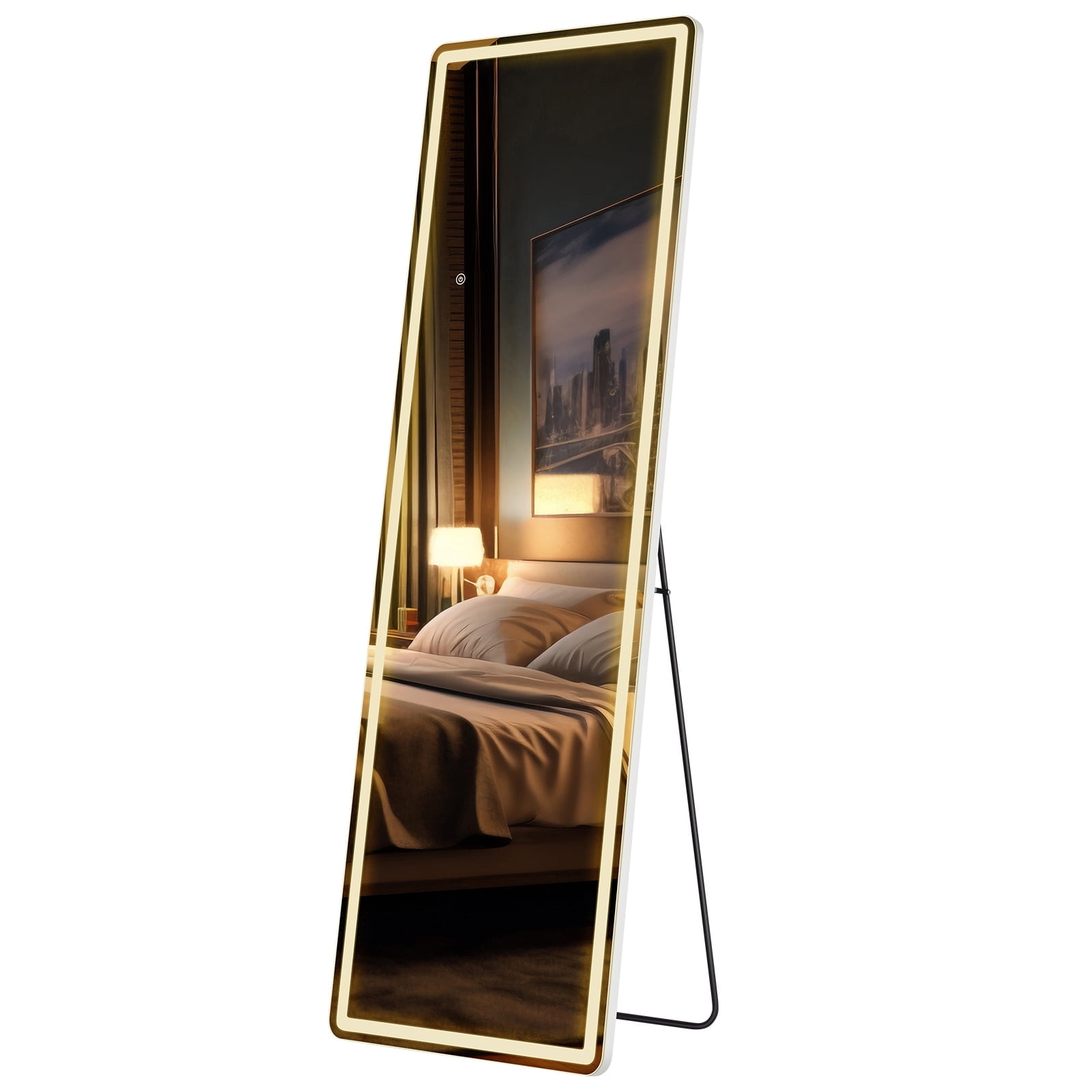 JOINSUN 64"x 21"Rectangle Full Length LED Floor Mirror ,Lighted Full ...