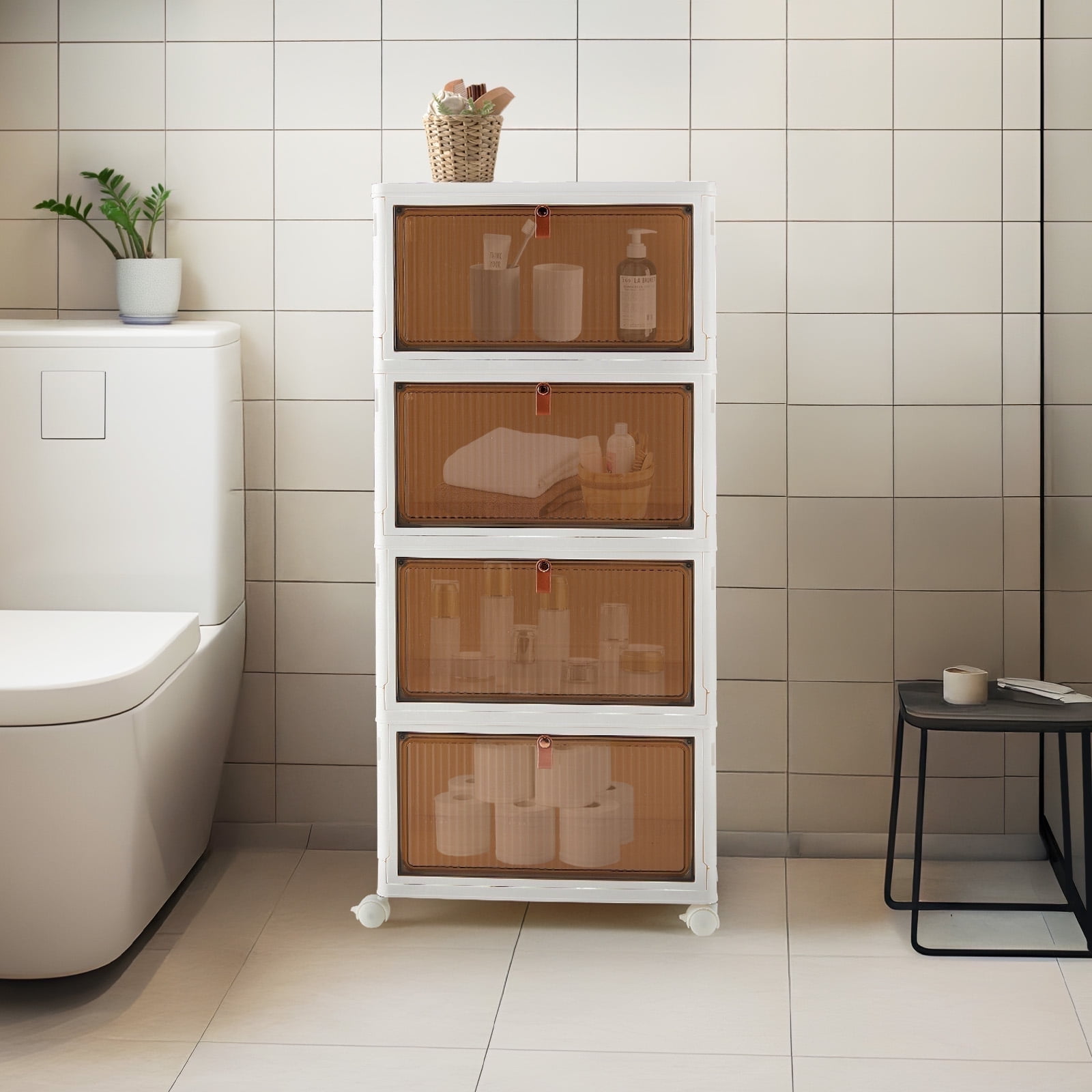 JOINSUN 69QT 4-Pack Collapsible Storage Containers with Locking Lids ...