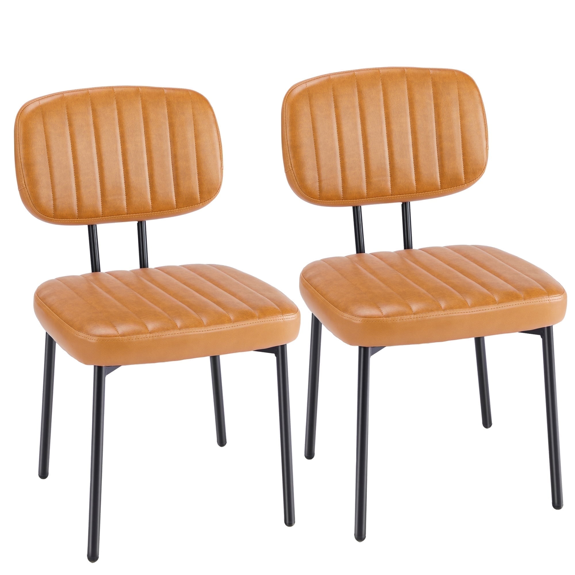 edx Dining Chairs Set of 2, Modern Minimalist Design, Faux Leather ...