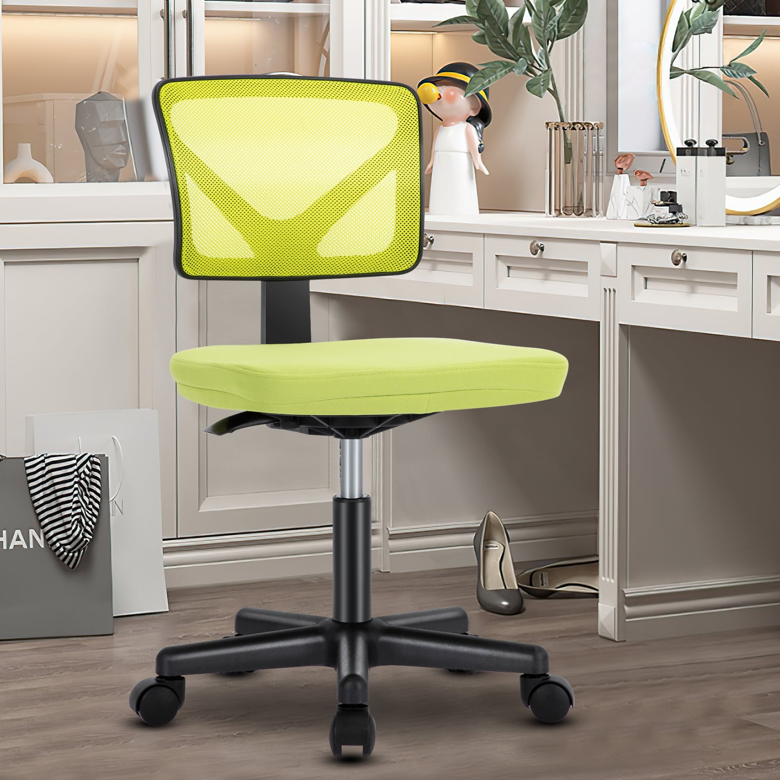 JOINSUN Ergonomic Armless Desk Chair, Low Back Computer Chair No Arms ...