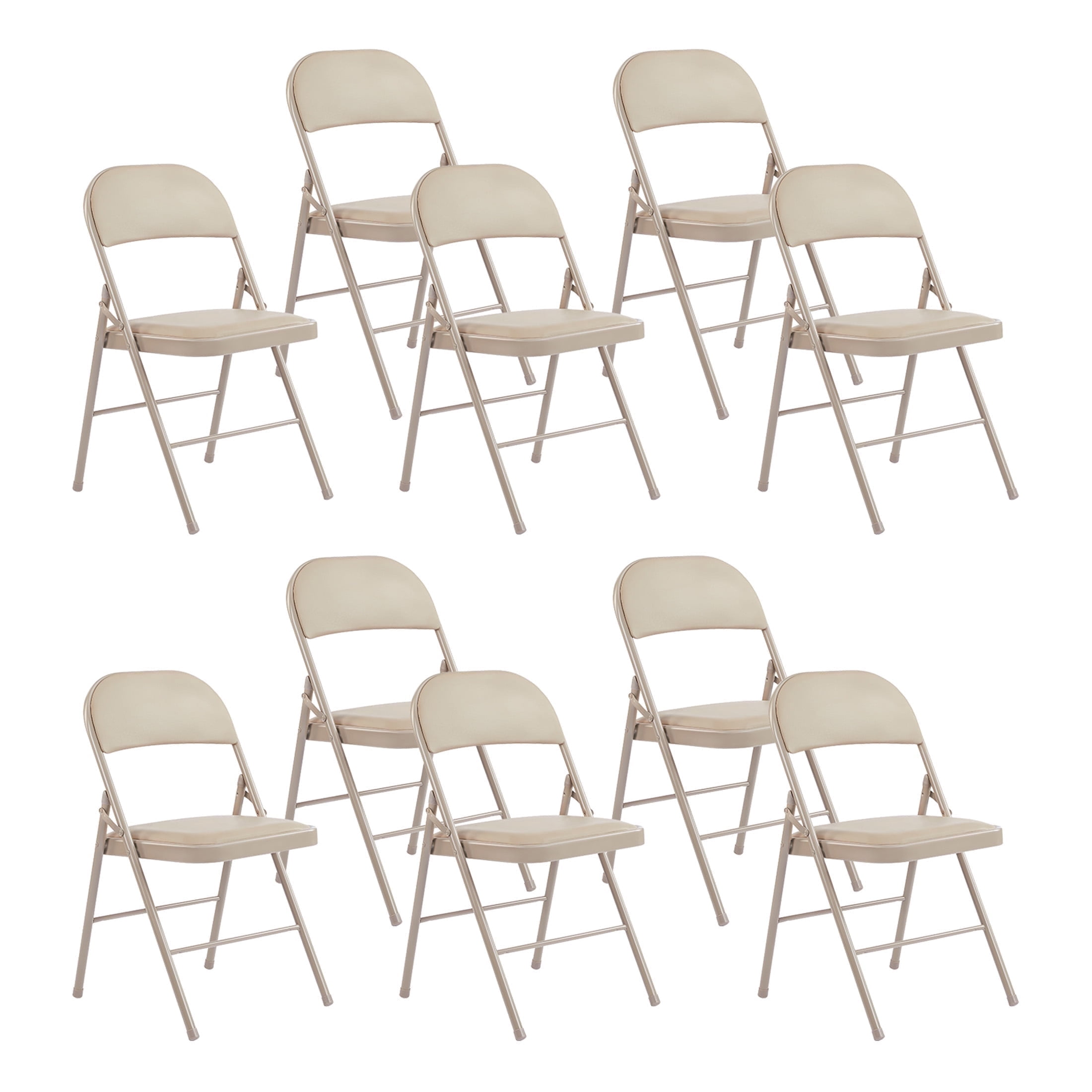 JIOABL Folding Chair 10 Pack, Convenient Leather Padded Folding Chairs ...