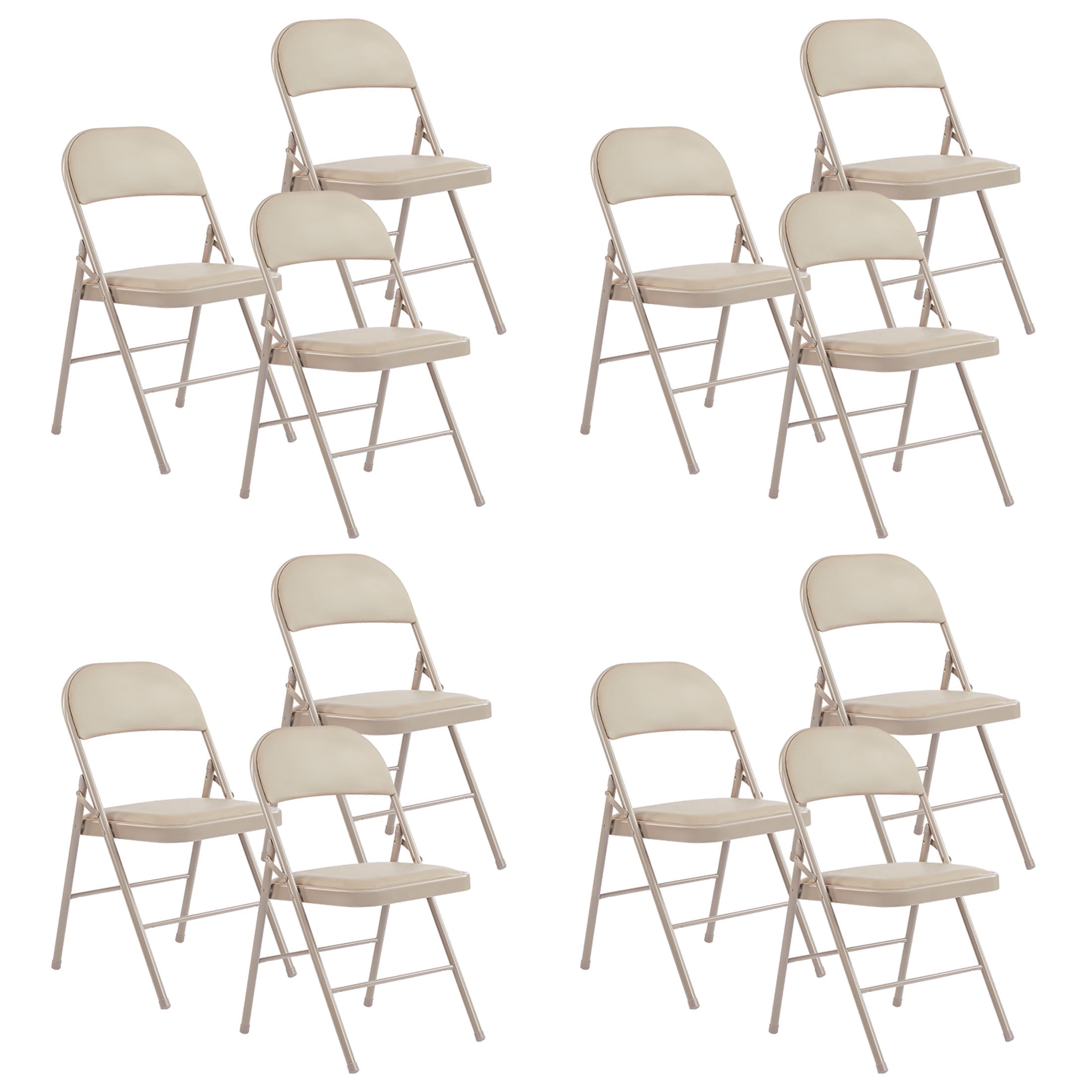 JIOABL Folding Chair 12 Pack, Convenient Leather Padded Folding Chairs ...