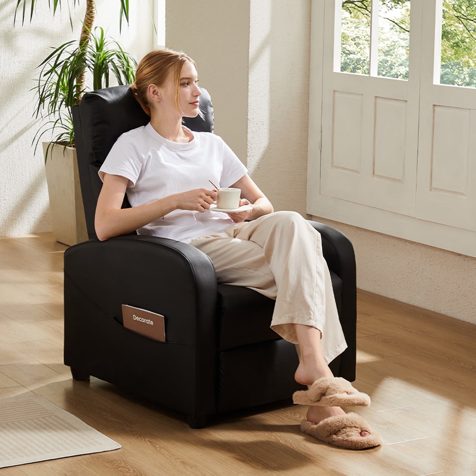 JOINSUN Modern Massage Recliner Chair with Vibration & 160° Lay-Flat ...