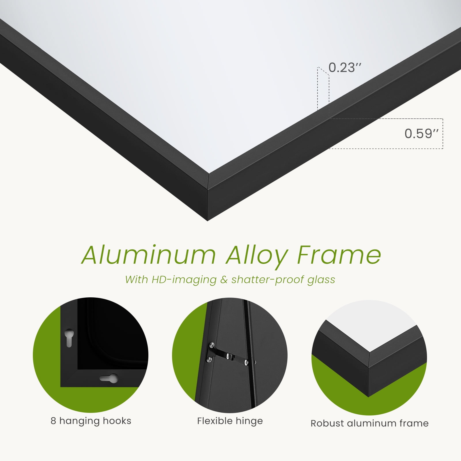 JOINSUN Rectangle 71"x26" Full Length Large Body Mirror for Bedroom Cloakroom Standing Mirror ...