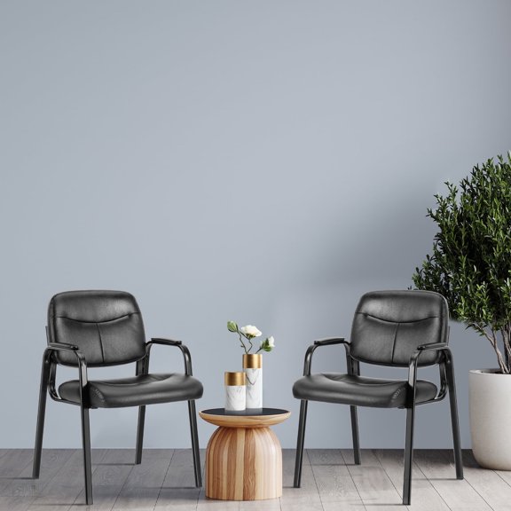 JOINSUN Reception Guest Chairs Set of 2, Leather Stationary Waiting ...