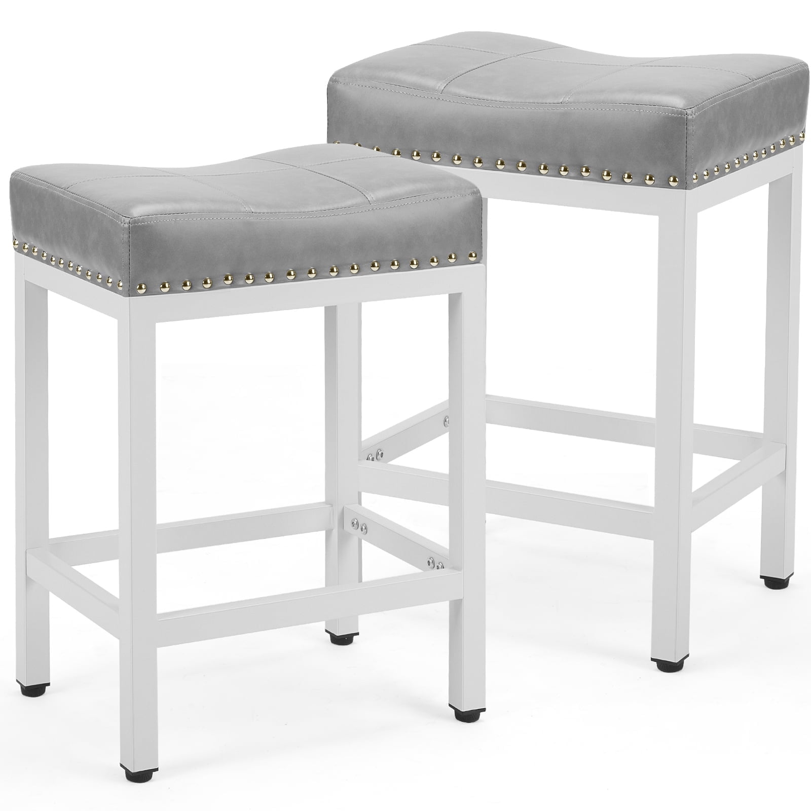 JOINSUN Upholstered Bar Stools, Stylish Counter Height Chairs with ...