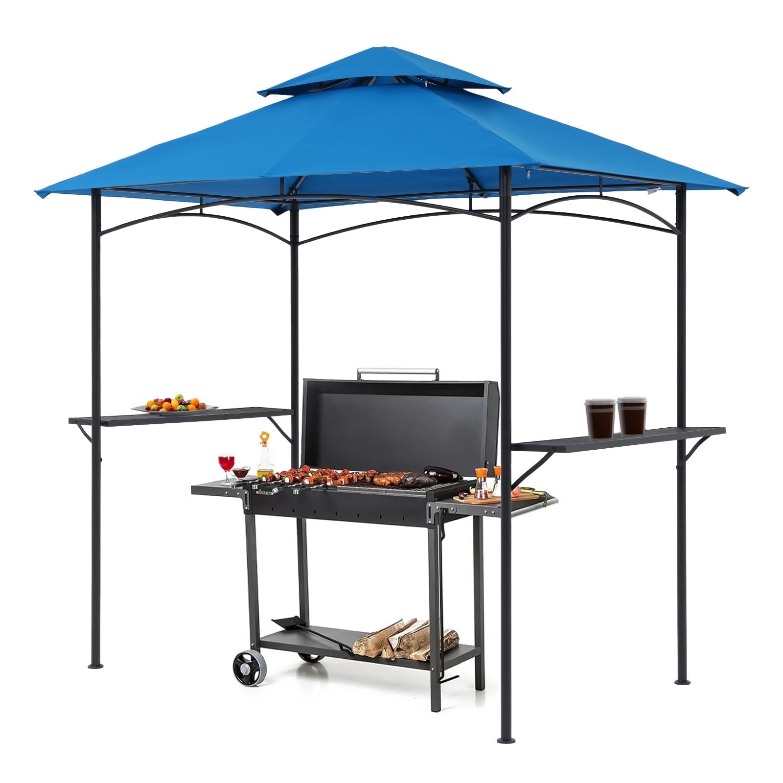 COBANA 8x5 Grill Gazebo Double Tiered Outdoor BBQ Shelter, Cooking Tent ...