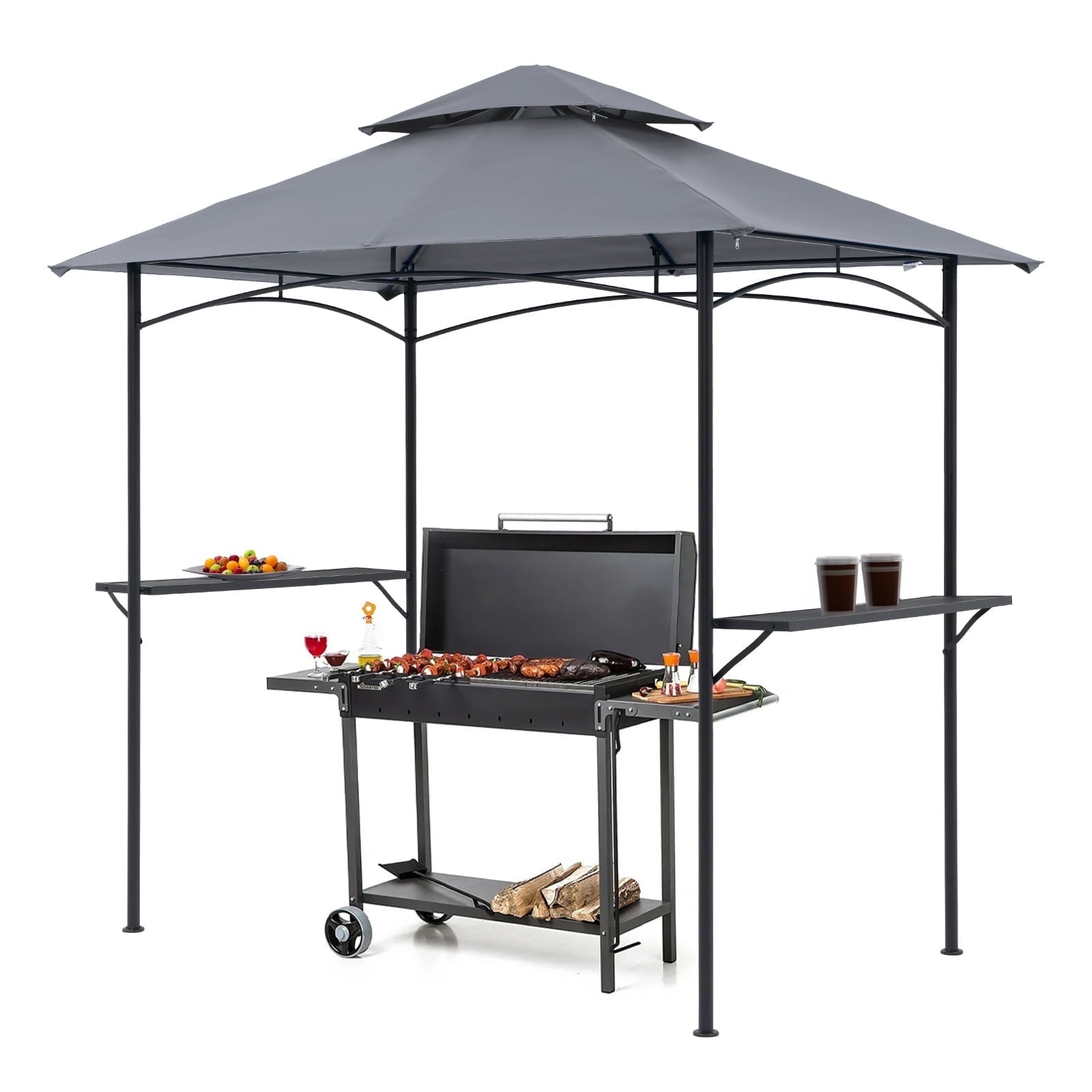 COBANA 8x5 BBQ Grill Gazebo, Double Tiered Outdoor Cooking Shelter ...