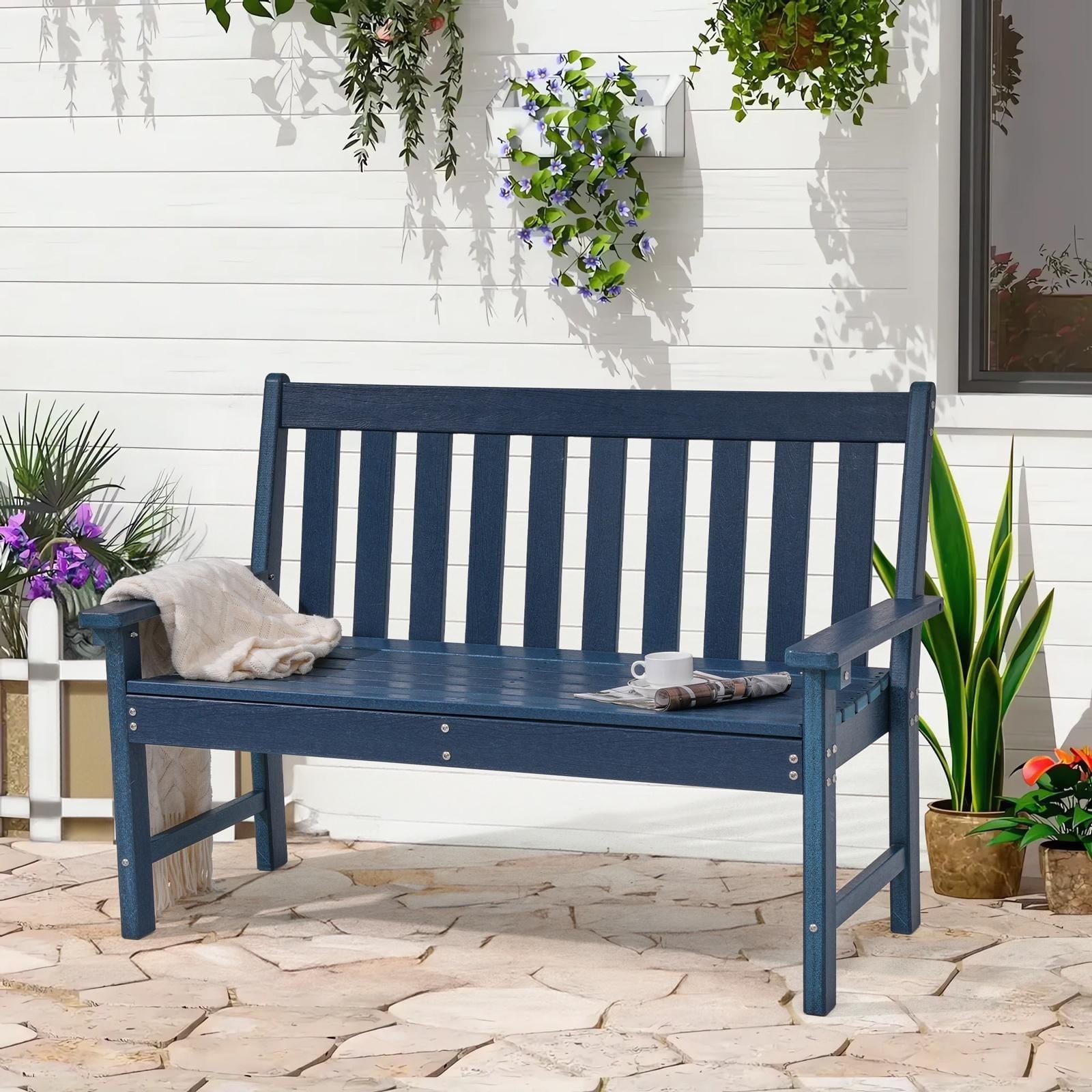 JOIVI Outdoor Patio Bench, 2-Person All Weather Patio Porch Bench with ...