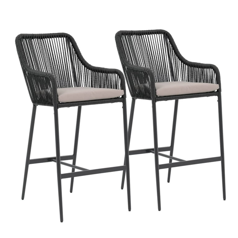 Black rope bar stools store