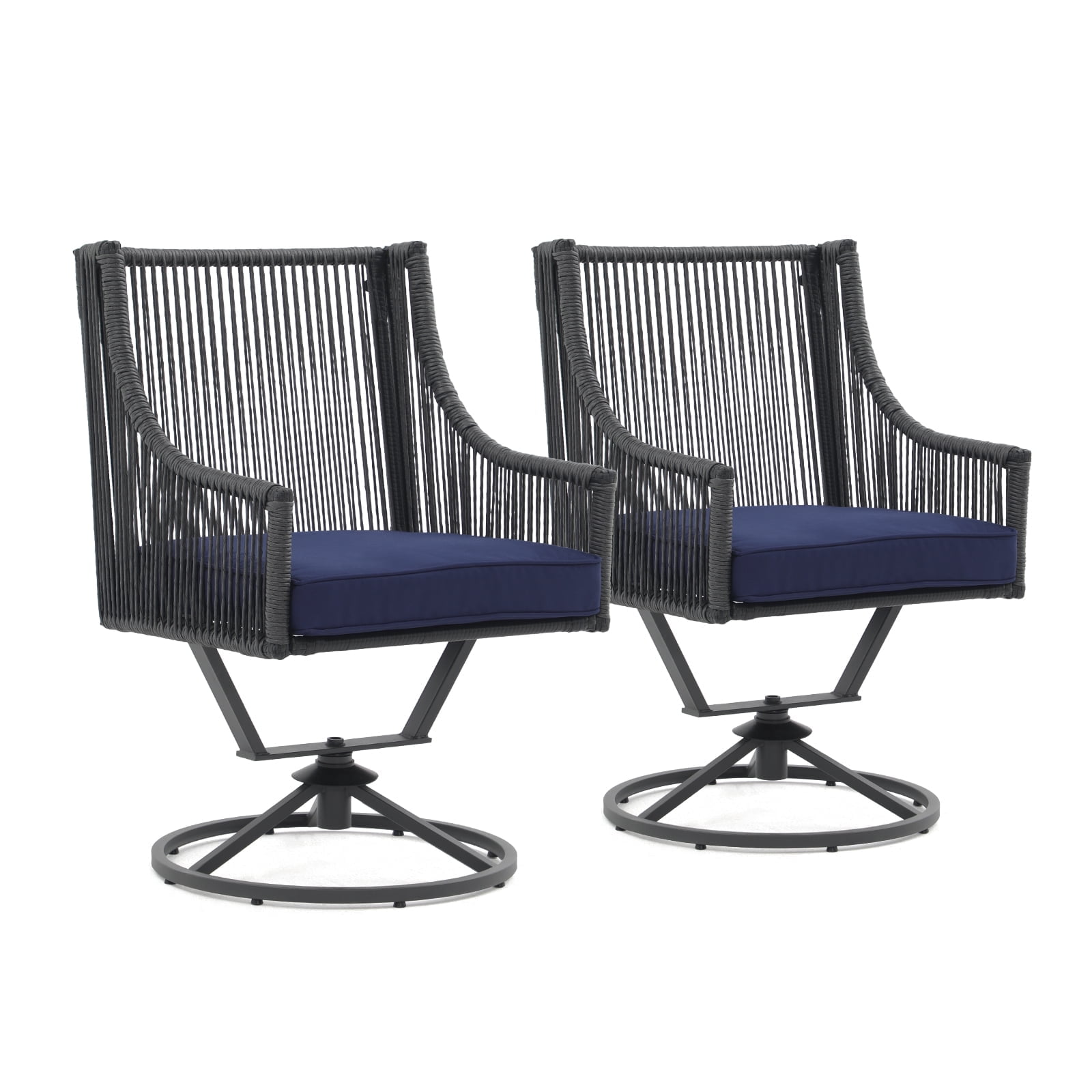 JOIVI 2-Piece Patio Swivel Chairs, High Back, Deep Seating, 360 ...