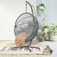JOIVI Hanging Egg Chair with Stand, Oversized Wicker Cocoon Hammock ...