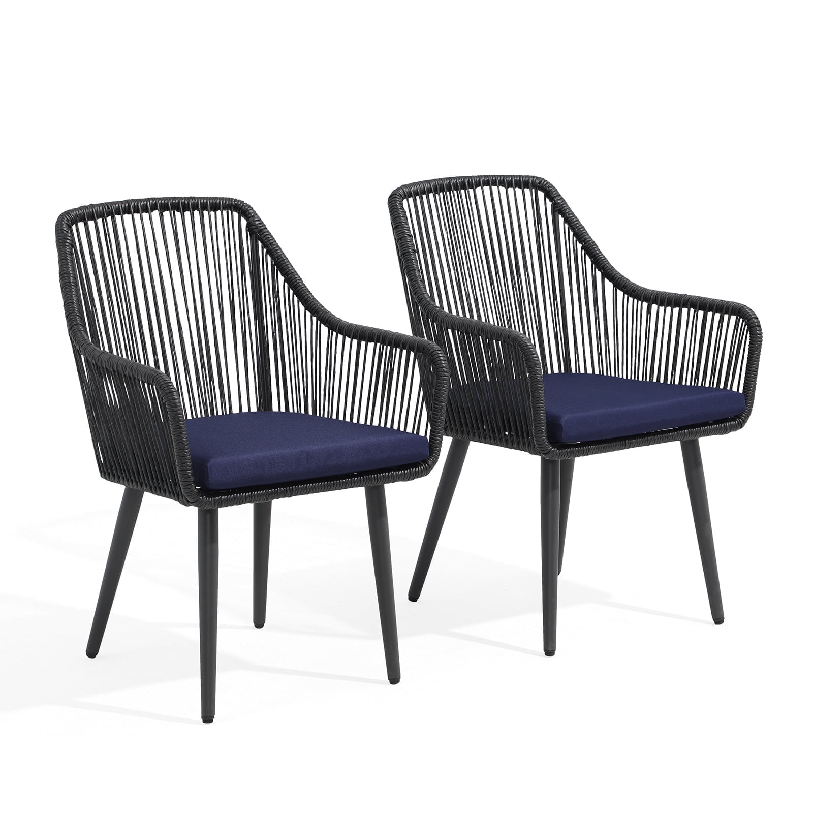 JOIVI Patio Wicker Dining Chairs, 2 Pieces Outdoor Dining Seating, All ...