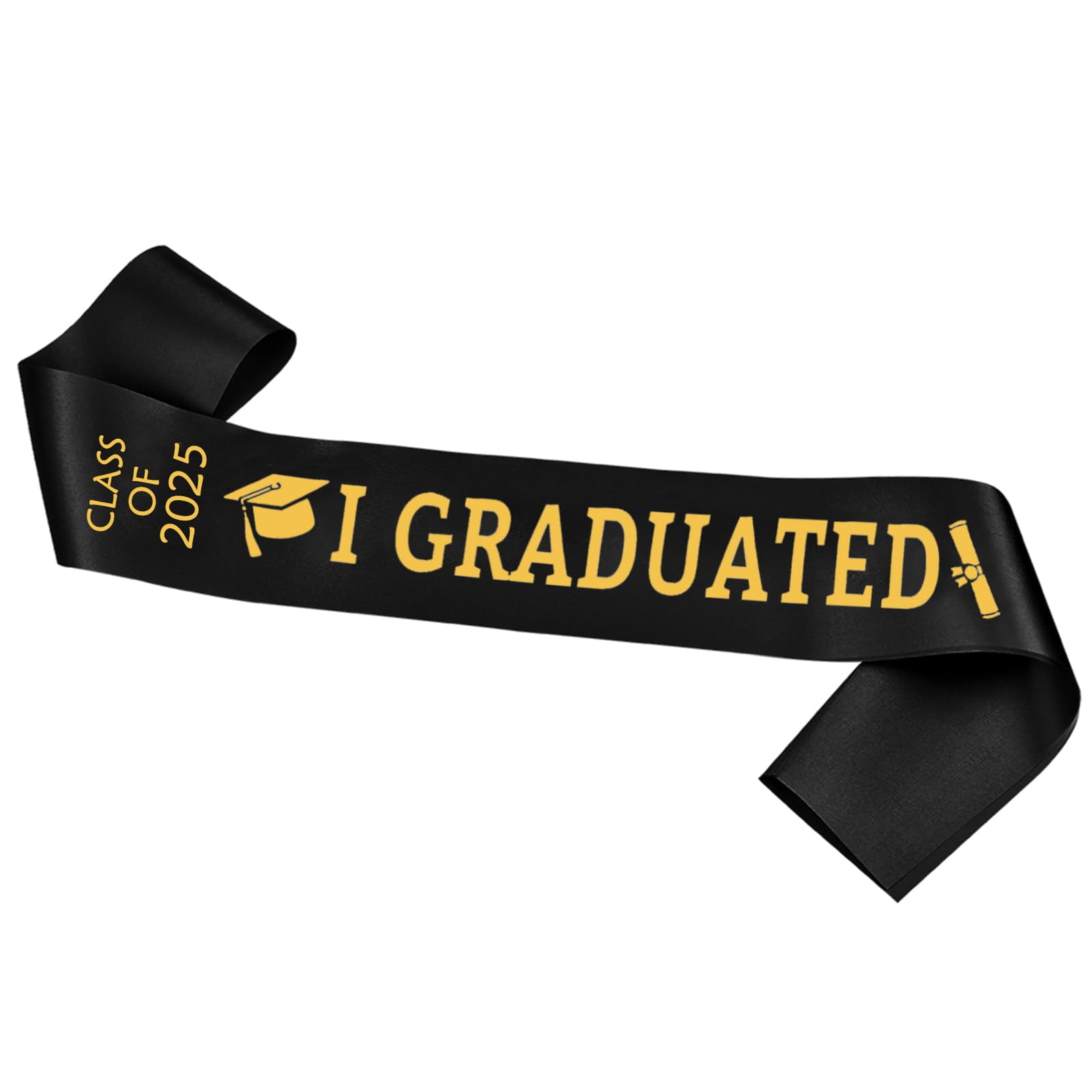 JOJO FLY Black Graduation IFF17 Sash with Gold Glitter Letter I ...