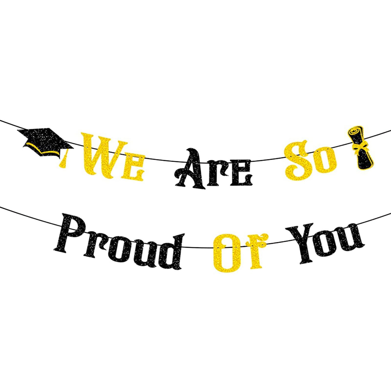 JOJO FLY Black and IFF17 Gold We are So Proud of You Banner, Graduation ...