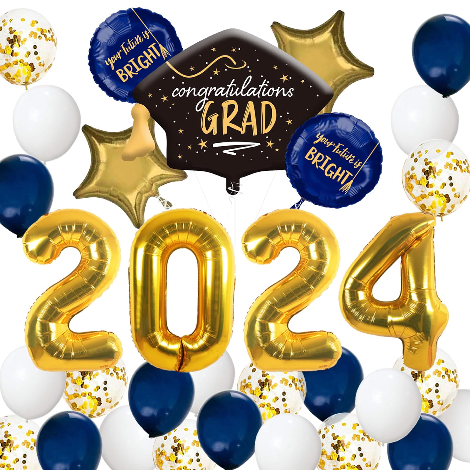 JOJO FLY Graduation Party Supplies 2024 Decorations Kit, 2024 Balloons ...