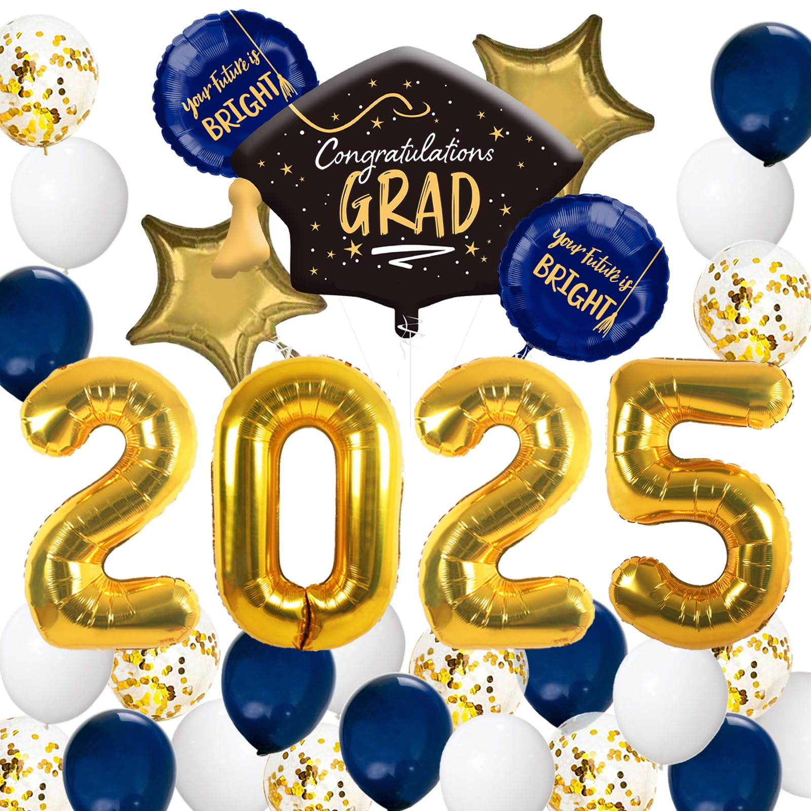 JOJO FLY Graduation Party Supplies 2025 Decorations Kit, Gold 2025 ...