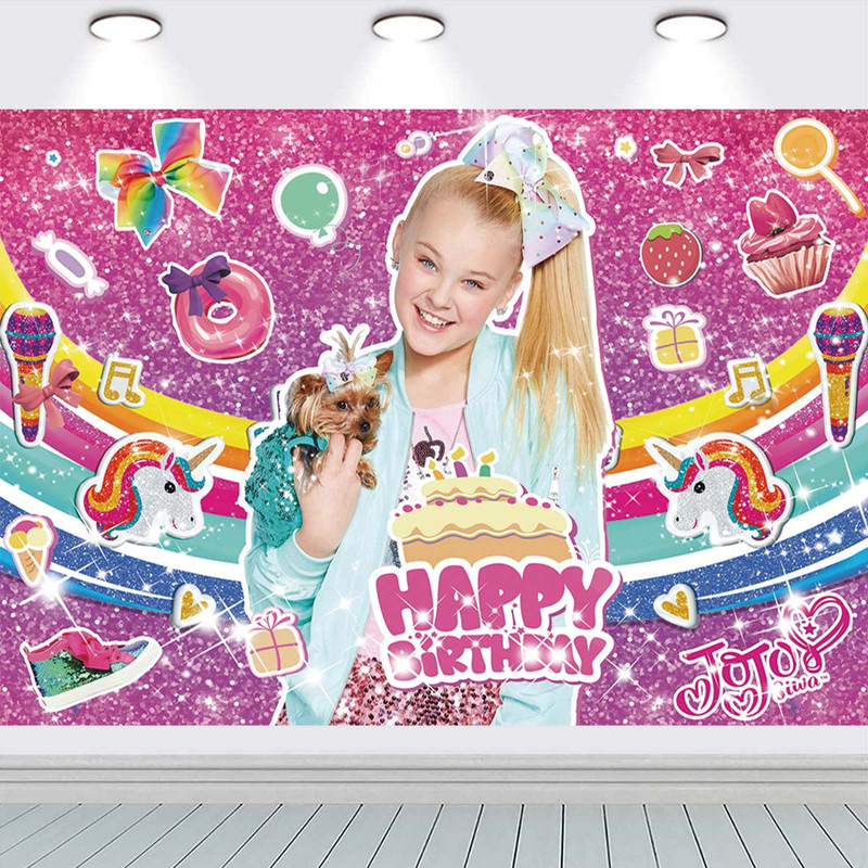 JOJO Siwa Background Backdrop Taspestry Birthday Post Banner Party ...